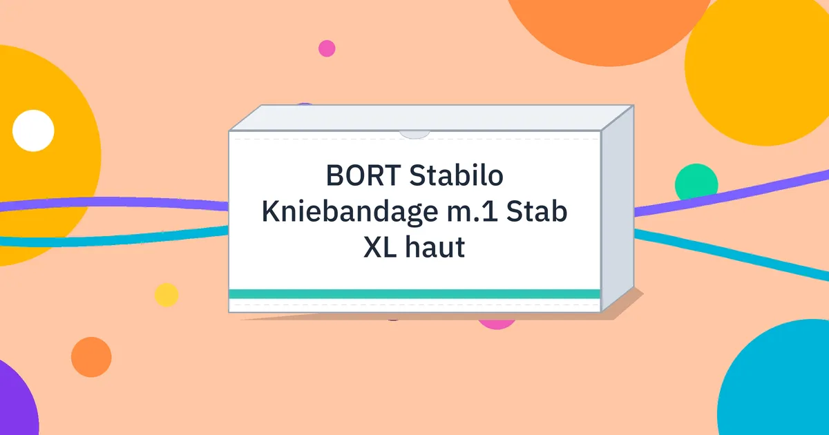 Symbolbild: Packung mit der Aufschrift BORT Stabilo Kniebandage m.1 Stab XL haut (PZN 11583542) – Verfügbarkeit und Bezug in Apotheken in Frankfurt am Main