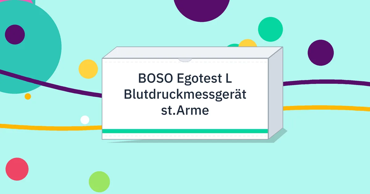 Symbolbild: Packung mit der Aufschrift BOSO Egotest L Blutdruckmessgerät st.Arme (PZN 19832588) – Verfügbarkeit und Bezug in Apotheken in Frankfurt am Main