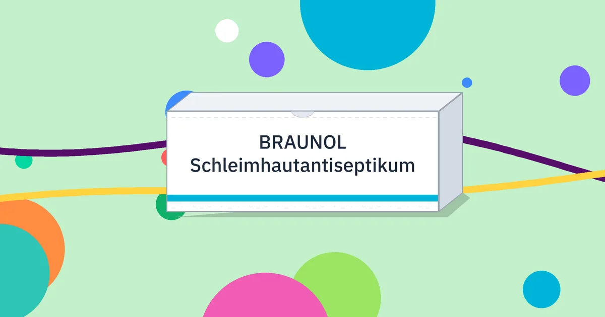 Symbolbild: Packung mit der Aufschrift BRAUNOL Schleimhautantiseptikum (PZN 01588691) – Verfügbarkeit und Bezug in Apotheken in Frankfurt am Main