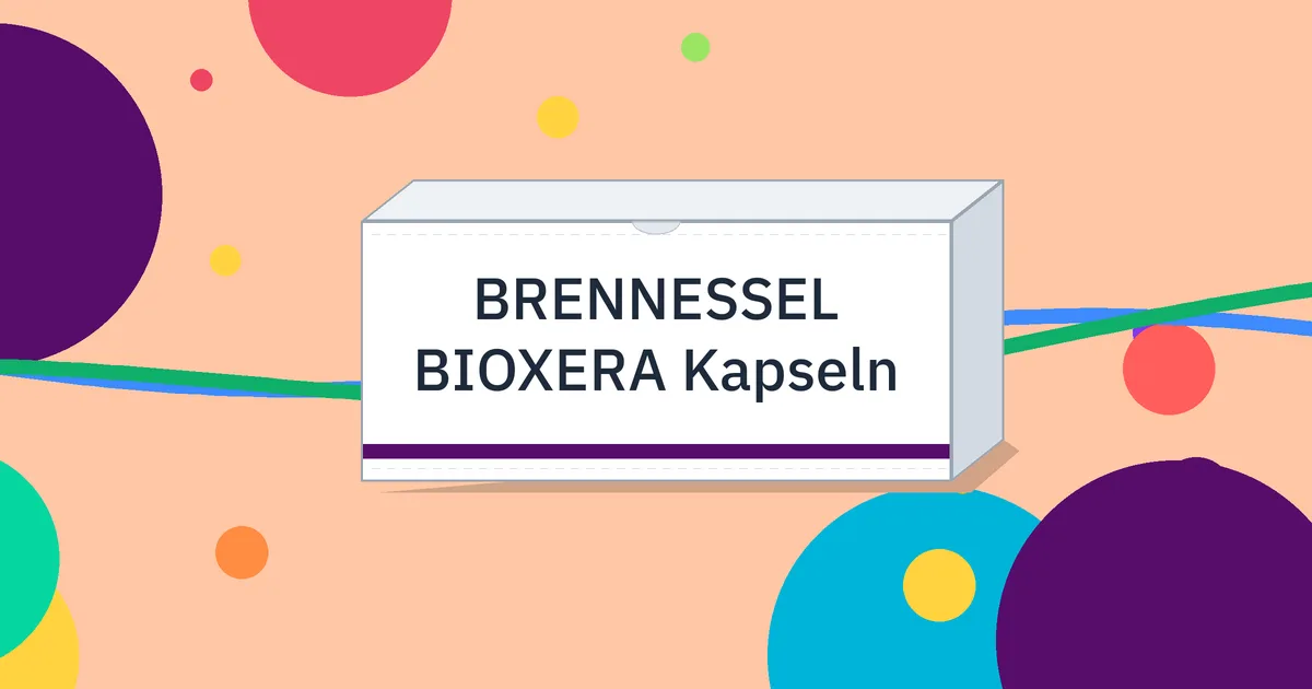 Symbolbild: Packung mit der Aufschrift BRENNESSEL BIOXERA Kapseln (PZN 00004446) – Verfügbarkeit und Bezug in Apotheken in Frankfurt am Main