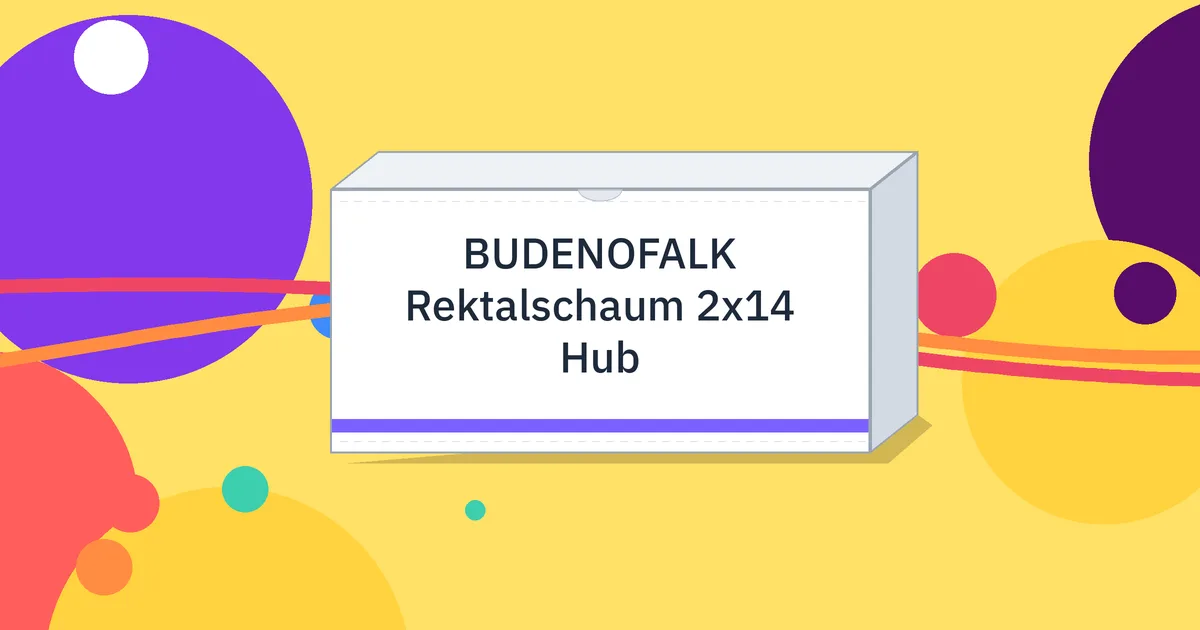 Symbolbild: Packung mit der Aufschrift BUDENOFALK Rektalschaum 2x14 Hub (PZN 10112697) – Verfügbarkeit und Bezug in Apotheken in Frankfurt am Main