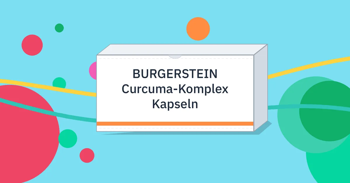 Symbolbild: Packung mit der Aufschrift BURGERSTEIN Curcuma-Komplex Kapseln (PZN 17375135) – Verfügbarkeit und Bezug in Apotheken in Frankfurt am Main