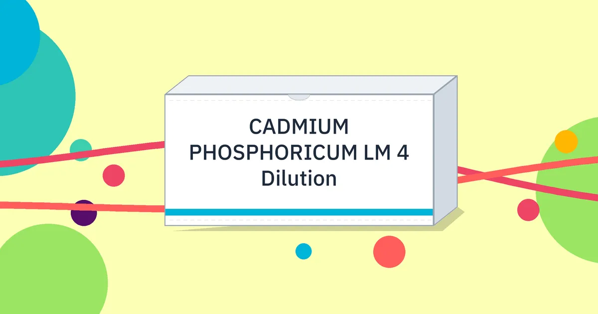 Symbolbild: Packung mit der Aufschrift CADMIUM PHOSPHORICUM LM 4 Dilution (PZN 13401835) – Verfügbarkeit und Bezug in Apotheken in Frankfurt am Main