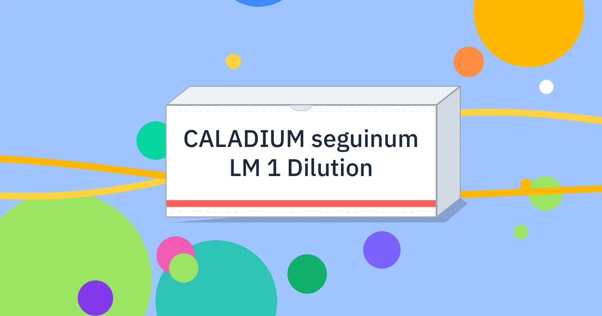 Symbolbild: Packung mit der Aufschrift CALADIUM seguinum LM 1 Dilution (PZN 13403610) – Verfügbarkeit und Bezug in Apotheken in Frankfurt am Main