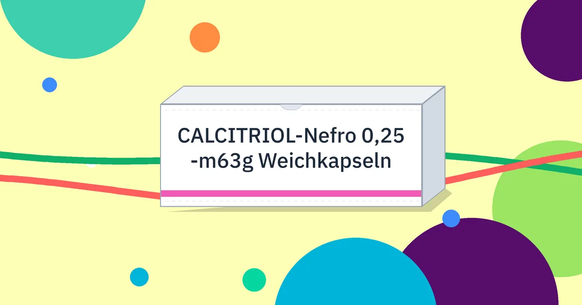 Symbolbild: Packung mit der Aufschrift CALCITRIOL-Nefro 0,25 -m63g Weichkapseln (PZN 18601786) – Verfügbarkeit und Bezug in Apotheken in Frankfurt am Main