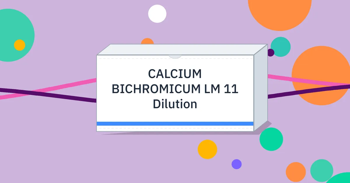 Symbolbild: Packung mit der Aufschrift CALCIUM BICHROMICUM LM 11 Dilution (PZN 13407329) – Verfügbarkeit und Bezug in Apotheken in Frankfurt am Main