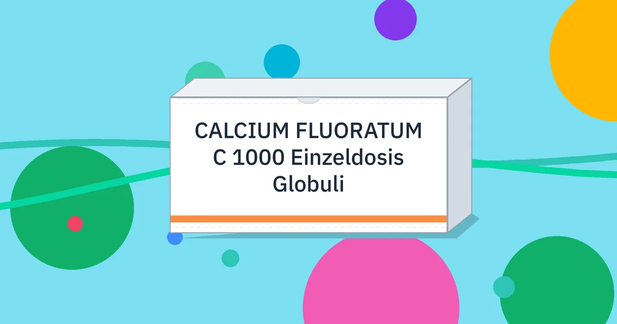 Symbolbild: Packung mit der Aufschrift CALCIUM FLUORATUM C 1000 Einzeldosis Globuli (PZN 01929784) – Verfügbarkeit und Bezug in Apotheken in Frankfurt am Main