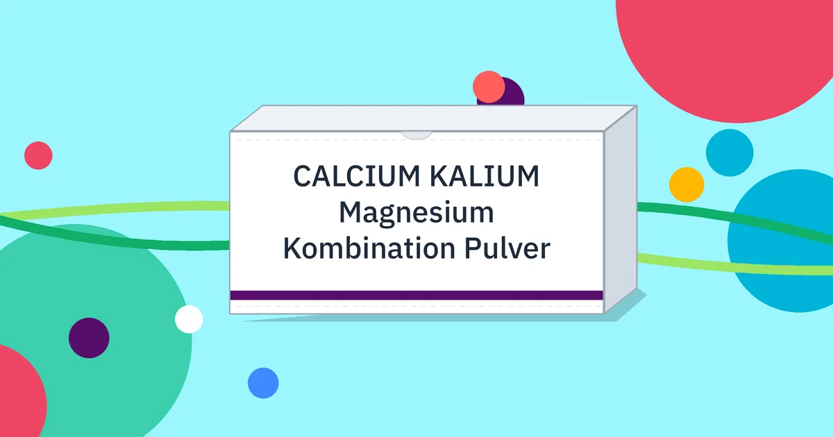 Symbolbild: Packung mit der Aufschrift CALCIUM KALIUM Magnesium Kombination Pulver (PZN 18724419) – Verfügbarkeit und Bezug in Apotheken in Frankfurt am Main