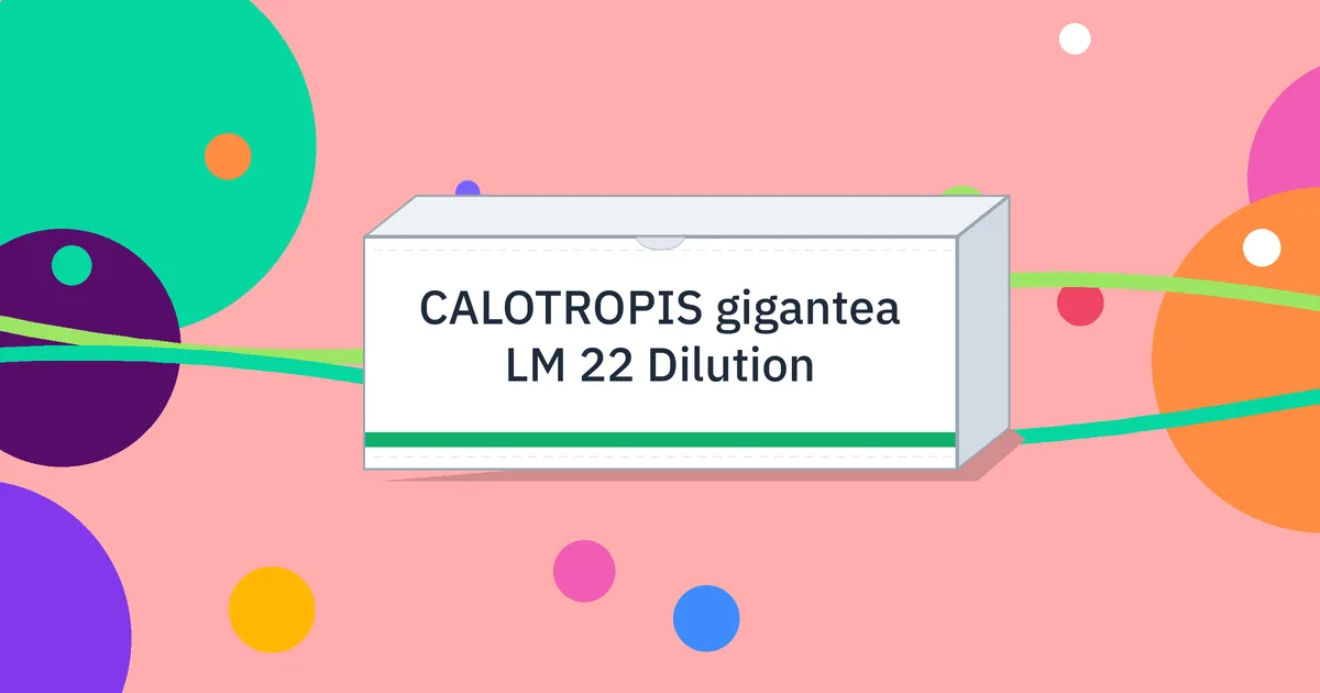 Symbolbild: Packung mit der Aufschrift CALOTROPIS gigantea LM 22 Dilution (PZN 13411265) – Verfügbarkeit und Bezug in Apotheken in Frankfurt am Main