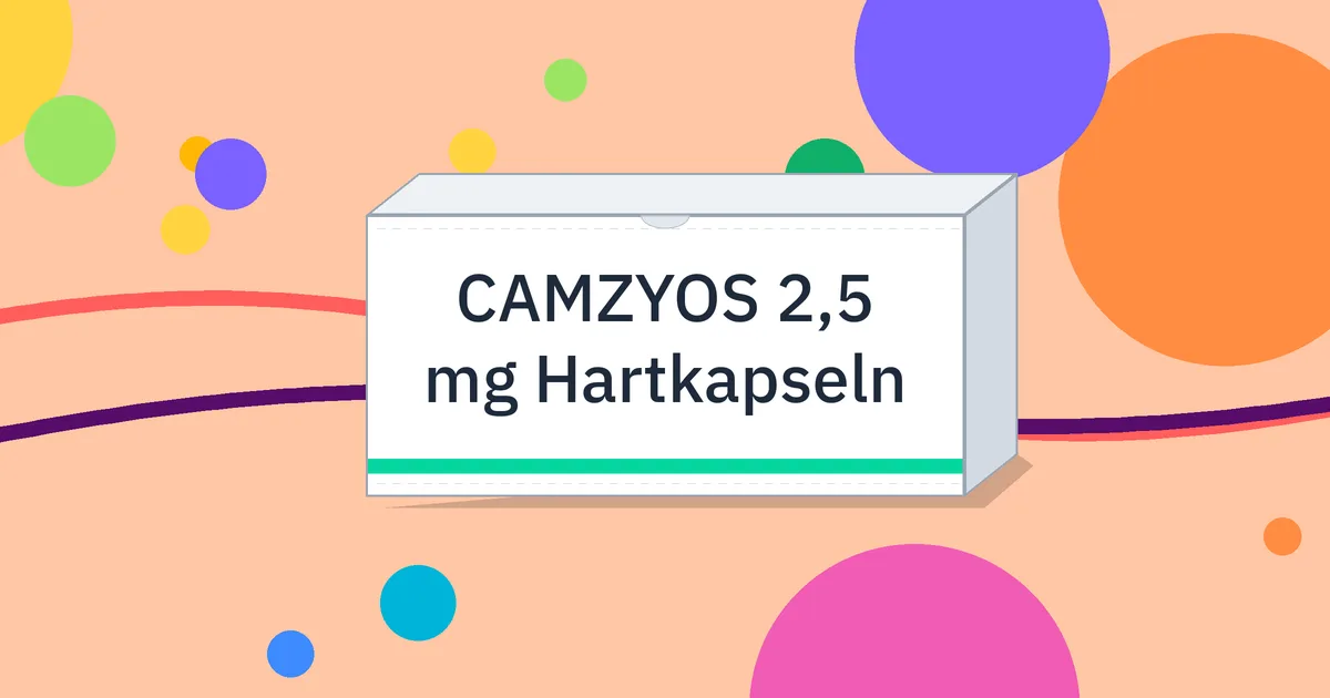 Symbolbild: Packung mit der Aufschrift CAMZYOS 2,5 mg Hartkapseln (PZN 18030349) – Verfügbarkeit und Bezug in Apotheken in Frankfurt am Main