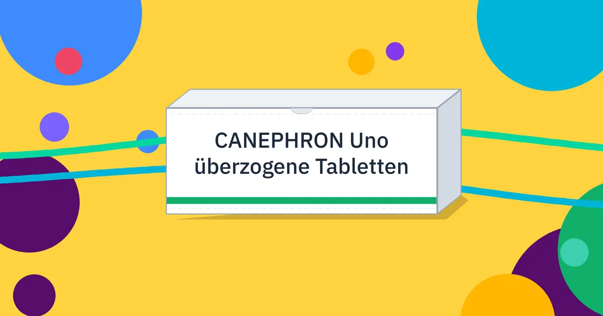 Symbolbild: Packung mit der Aufschrift CANEPHRON Uno überzogene Tabletten (PZN 13655010) – Verfügbarkeit und Bezug in Apotheken in Frankfurt am Main