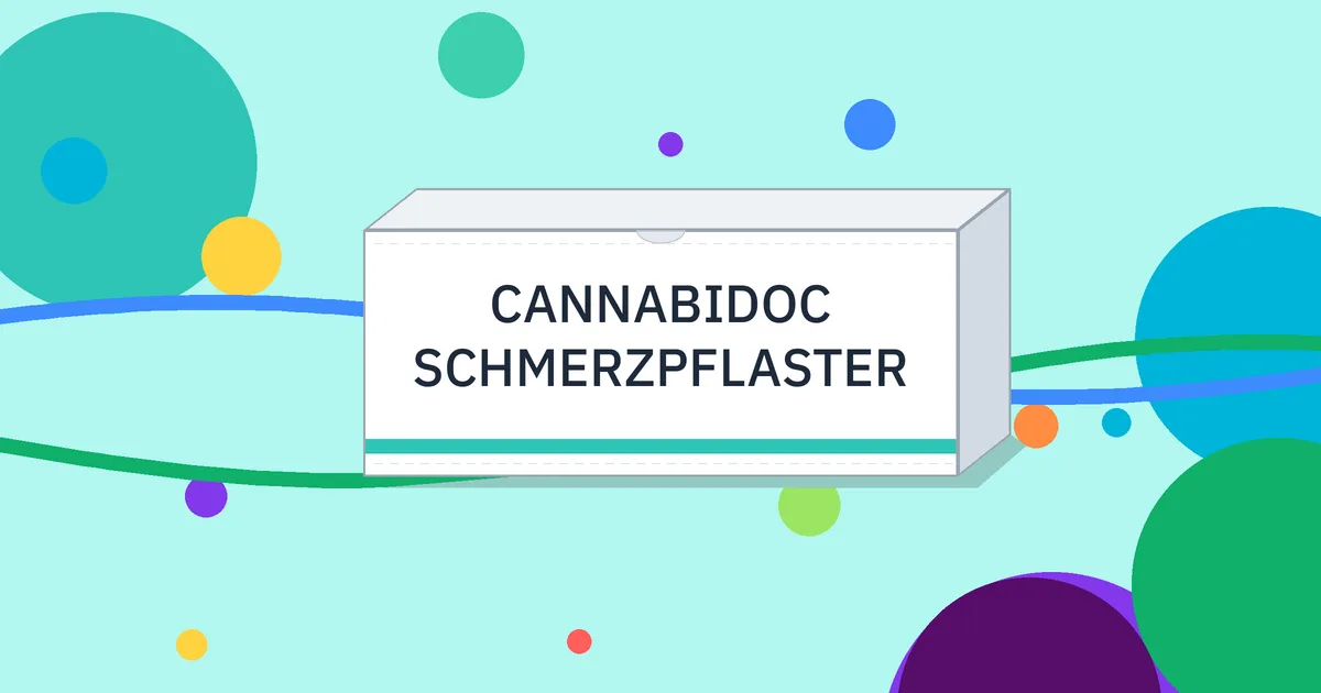 Symbolbild: Packung mit der Aufschrift CANNABIDOC SCHMERZPFLASTER (PZN 19123490) – Verfügbarkeit und Bezug in Apotheken in Frankfurt am Main