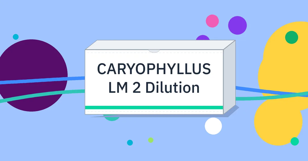 Symbolbild: Packung mit der Aufschrift CARYOPHYLLUS LM 2 Dilution (PZN 13431836) – Verfügbarkeit und Bezug in Apotheken in Frankfurt am Main