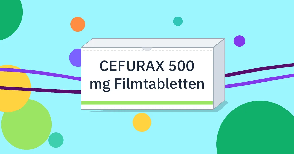 Symbolbild: Packung mit der Aufschrift CEFURAX 500 mg Filmtabletten (PZN 00964123) – Verfügbarkeit und Bezug in Apotheken in Frankfurt am Main