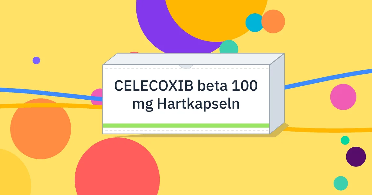 Symbolbild: Packung mit der Aufschrift CELECOXIB beta 100 mg Hartkapseln (PZN 05395380) – Verfügbarkeit und Bezug in Apotheken in Frankfurt am Main