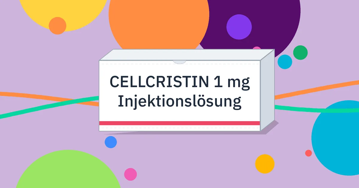 Symbolbild: Packung mit der Aufschrift CELLCRISTIN 1 mg Injektionslösung (PZN 07289676) – Verfügbarkeit und Bezug in Apotheken in Frankfurt am Main