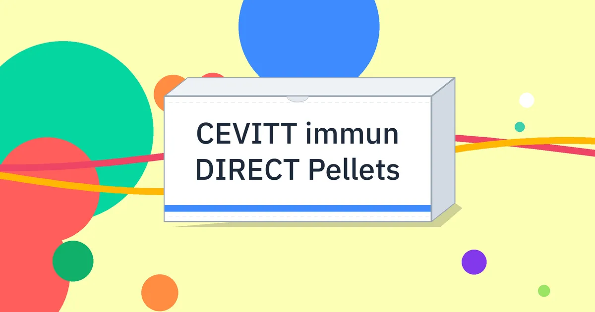 Symbolbild: Packung mit der Aufschrift CEVITT immun DIRECT Pellets (PZN 06446599) – Verfügbarkeit und Bezug in Apotheken in Frankfurt am Main