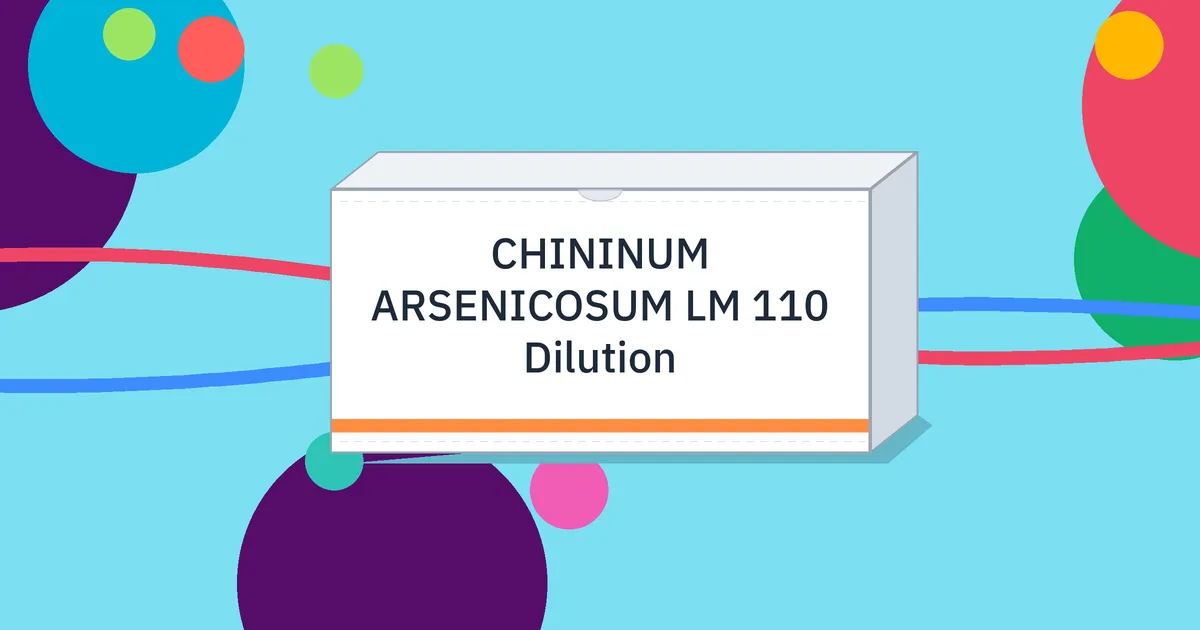 Symbolbild: Packung mit der Aufschrift CHININUM ARSENICOSUM LM 110 Dilution (PZN 12814989) – Verfügbarkeit und Bezug in Apotheken in Frankfurt am Main