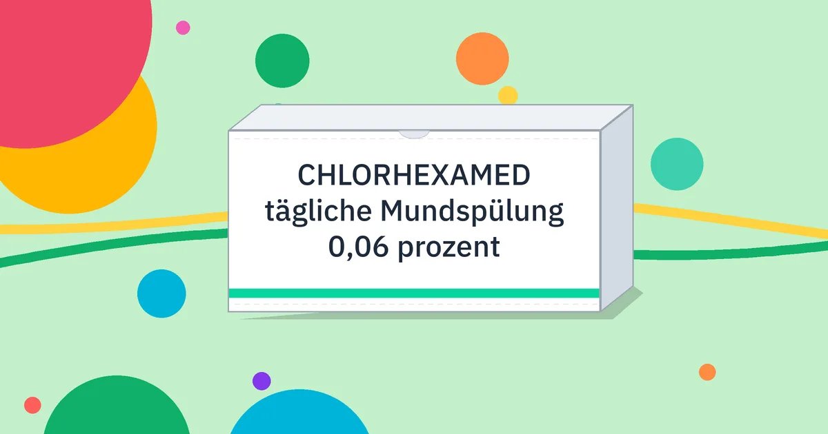 Symbolbild: Packung mit der Aufschrift CHLORHEXAMED tägliche Mundspülung 0,06 prozent (PZN 16393823) – Verfügbarkeit und Bezug in Apotheken in Frankfurt am Main