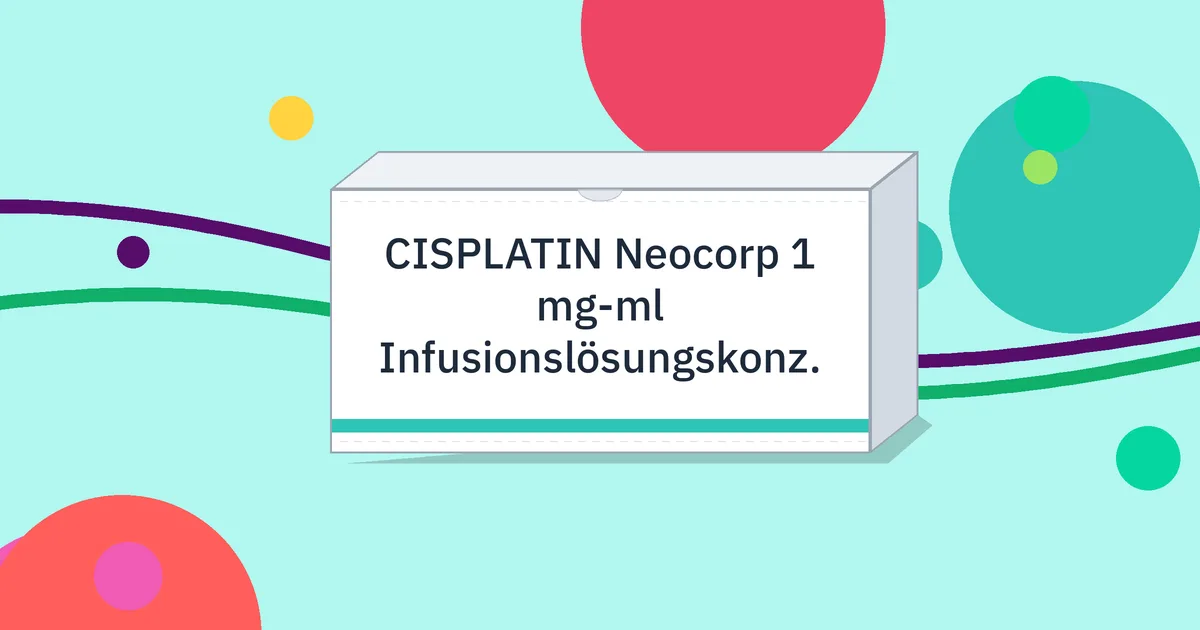 Symbolbild: Packung mit der Aufschrift CISPLATIN Neocorp 1 mg-ml Infusionslösungskonz. (PZN 02139417) – Verfügbarkeit und Bezug in Apotheken in Frankfurt am Main
