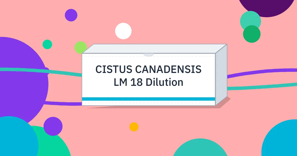 Symbolbild: Packung mit der Aufschrift CISTUS CANADENSIS LM 18 Dilution (PZN 12821386) – Verfügbarkeit und Bezug in Apotheken in Frankfurt am Main