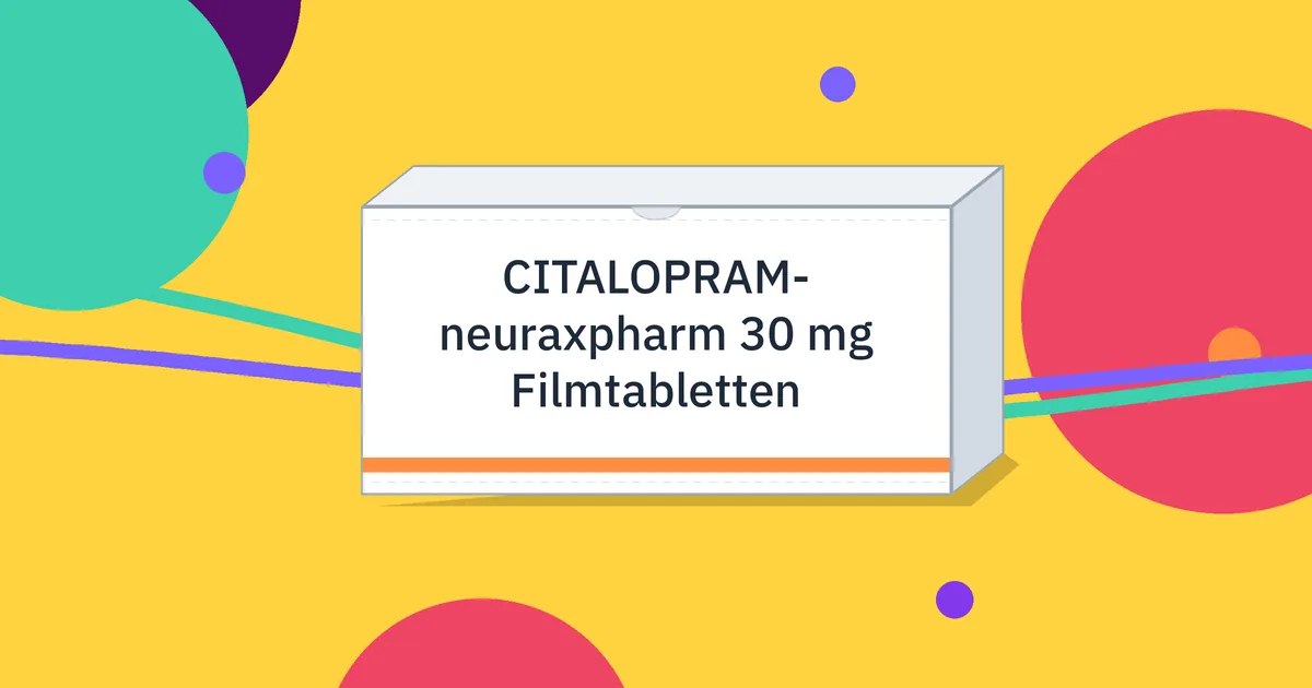 Symbolbild: Packung mit der Aufschrift CITALOPRAM-neuraxpharm 30 mg Filmtabletten (PZN 00681218) – Verfügbarkeit und Bezug in Apotheken in Frankfurt am Main