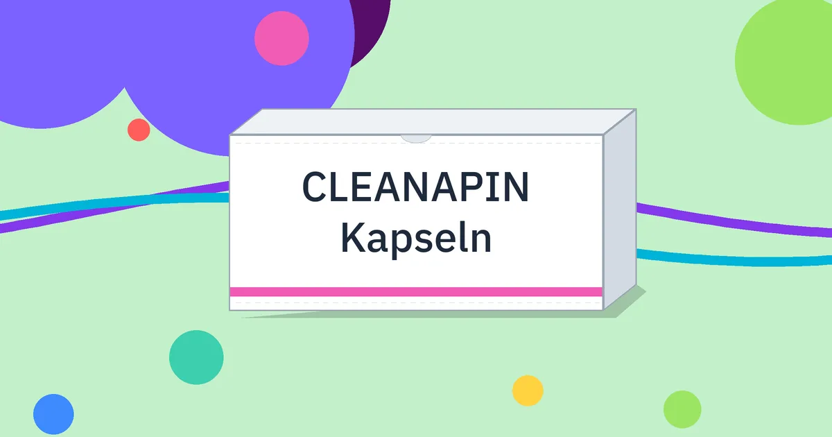 Symbolbild: Packung mit der Aufschrift CLEANAPIN Kapseln (PZN 14373696) – Verfügbarkeit und Bezug in Apotheken in Frankfurt am Main
