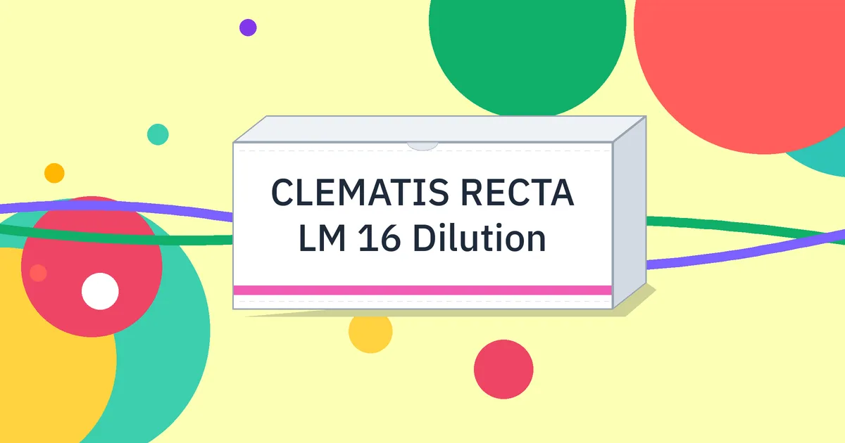 Symbolbild: Packung mit der Aufschrift CLEMATIS RECTA LM 16 Dilution (PZN 12822279) – Verfügbarkeit und Bezug in Apotheken in Frankfurt am Main