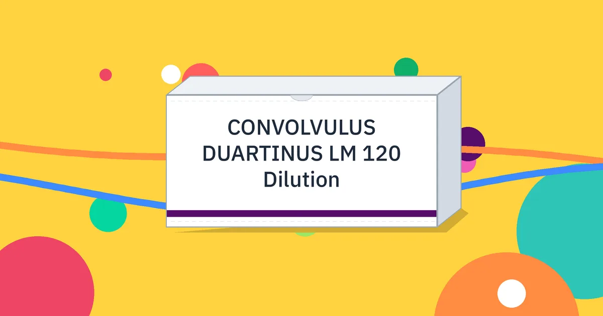 Symbolbild: Packung mit der Aufschrift CONVOLVULUS DUARTINUS LM 120 Dilution (PZN 13450940) – Verfügbarkeit und Bezug in Apotheken in Frankfurt am Main