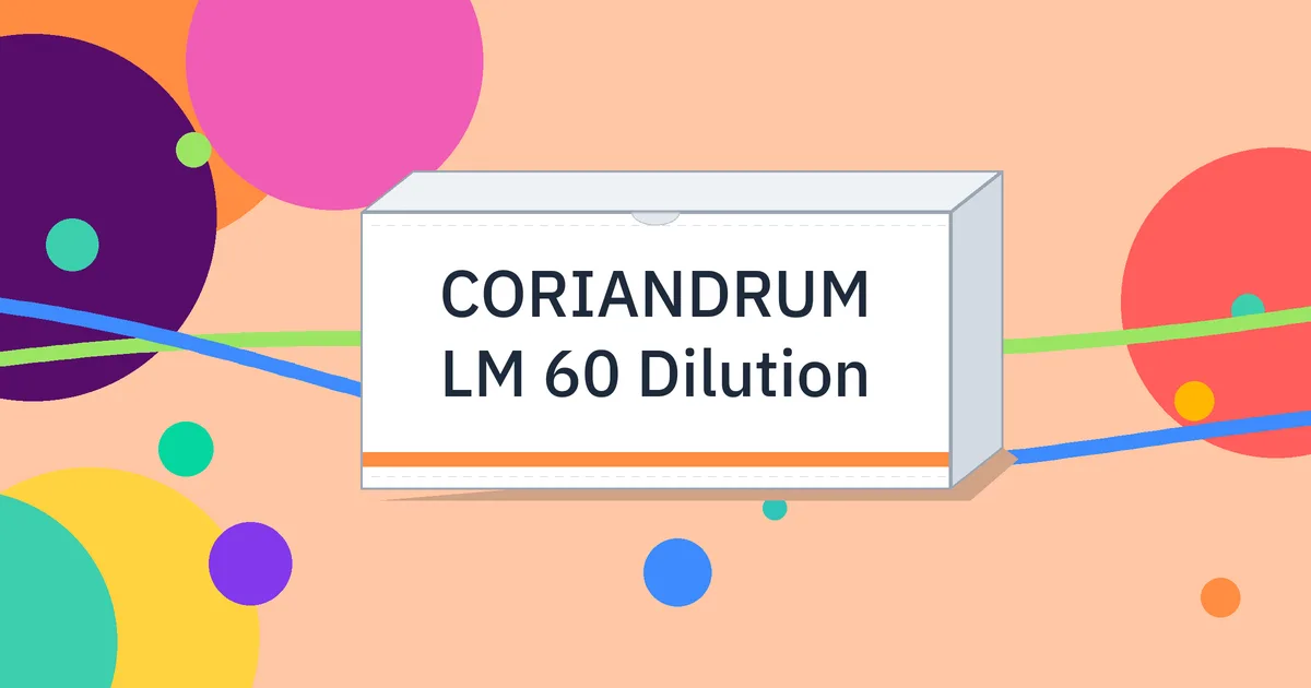 Symbolbild: Packung mit der Aufschrift CORIANDRUM LM 60 Dilution (PZN 12834704) – Verfügbarkeit und Bezug in Apotheken in Frankfurt am Main