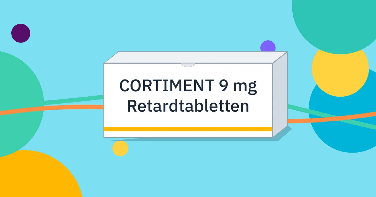 Symbolbild: Packung mit der Aufschrift CORTIMENT 9 mg Retardtabletten (PZN 13725319) – Verfügbarkeit und Bezug in Apotheken in Frankfurt am Main