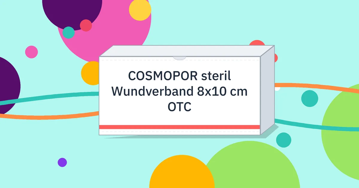 Symbolbild: Packung mit der Aufschrift COSMOPOR steril Wundverband 8x10 cm OTC (PZN 20101766) – Verfügbarkeit und Bezug in Apotheken in Frankfurt am Main