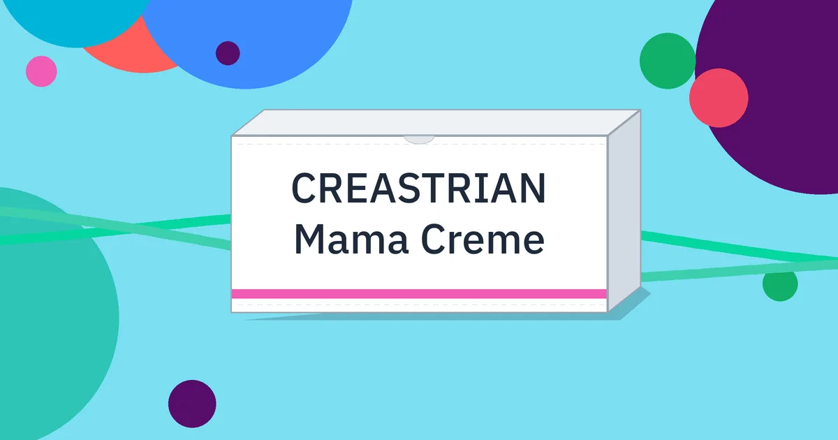 Symbolbild: Packung mit der Aufschrift CREASTRIAN Mama Creme (PZN 16398163) – Verfügbarkeit und Bezug in Apotheken in Frankfurt am Main