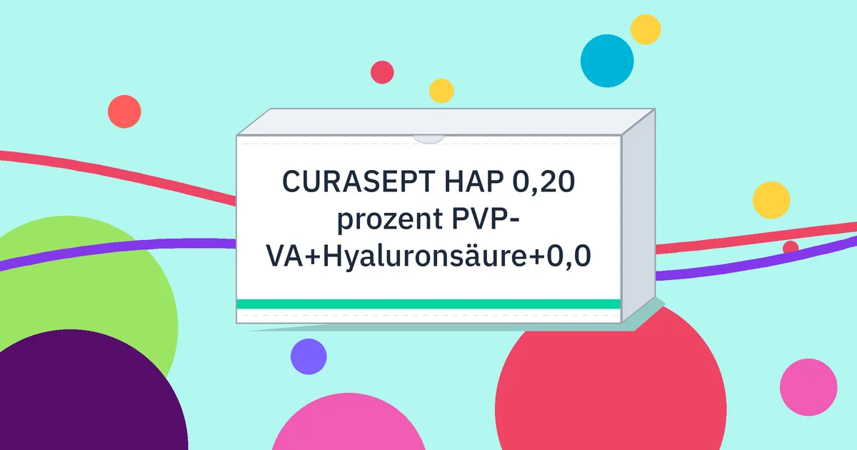Symbolbild: Packung mit der Aufschrift CURASEPT HAP 0,20 prozent PVP-VA+Hyaluronsäure+0,0 (PZN 13427668) – Verfügbarkeit und Bezug in Apotheken in Frankfurt am Main