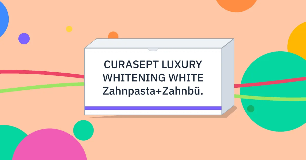 Symbolbild: Packung mit der Aufschrift CURASEPT LUXURY WHITENING WHITE Zahnpasta+Zahnbü. (PZN 17442676) – Verfügbarkeit und Bezug in Apotheken in Frankfurt am Main
