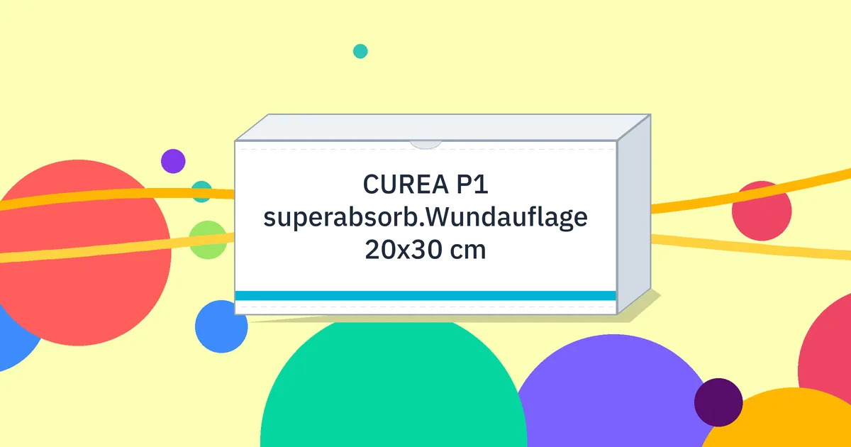 Symbolbild: Packung mit der Aufschrift CUREA P1 superabsorb.Wundauflage 20x30 cm (PZN 04122792) – Verfügbarkeit und Bezug in Apotheken in Frankfurt am Main