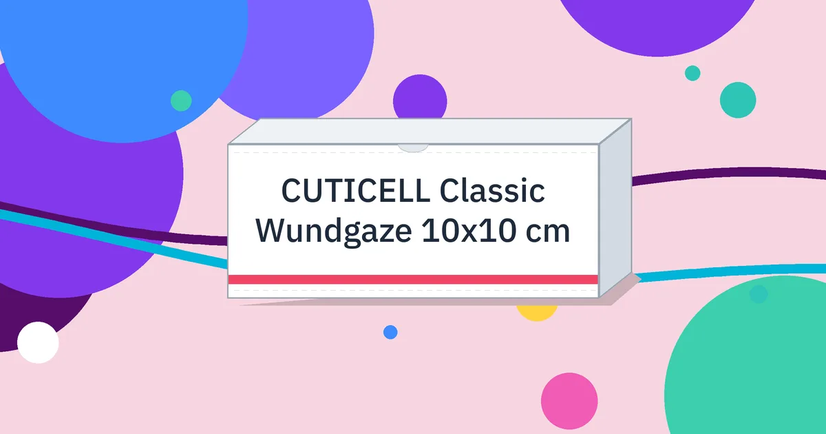Symbolbild: Packung mit der Aufschrift CUTICELL Classic Wundgaze 10x10 cm (PZN 18070165) – Verfügbarkeit und Bezug in Apotheken in Frankfurt am Main