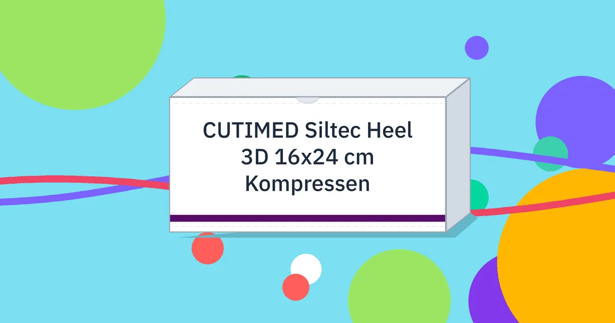 Symbolbild: Packung mit der Aufschrift CUTIMED Siltec Heel 3D 16x24 cm Kompressen (PZN 16828511) – Verfügbarkeit und Bezug in Apotheken in Frankfurt am Main
