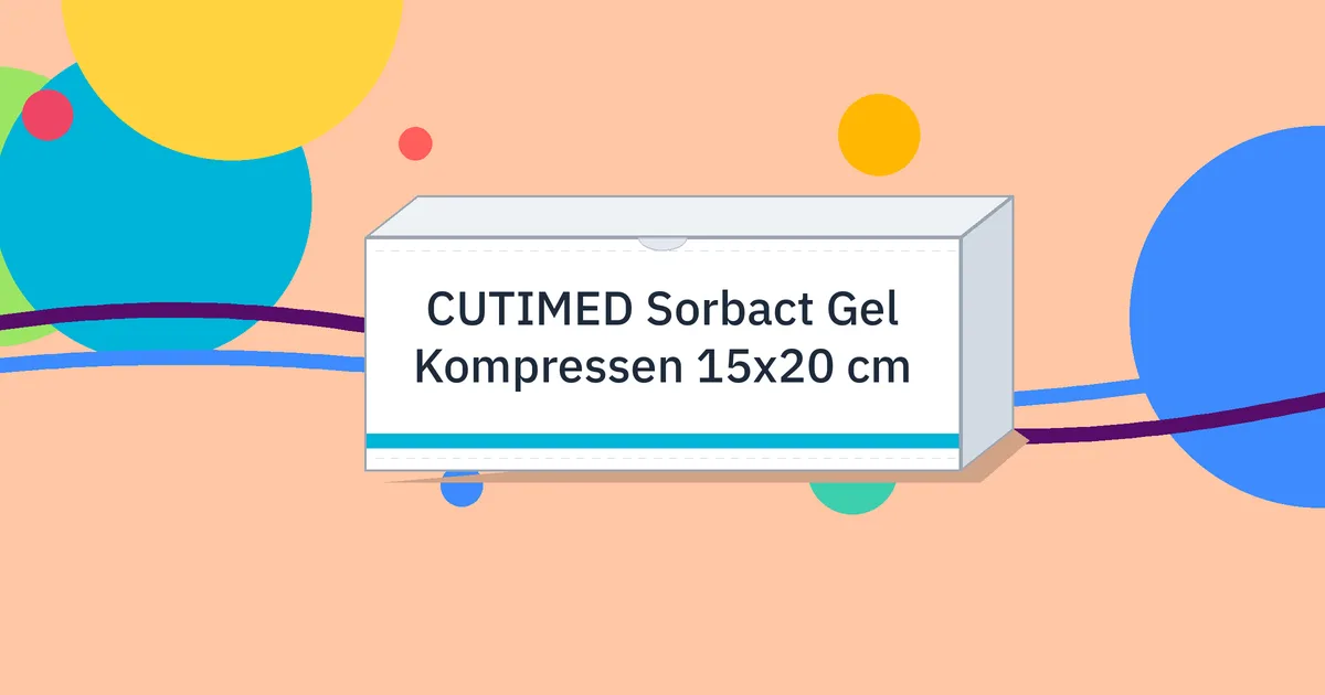Symbolbild: Packung mit der Aufschrift CUTIMED Sorbact Gel Kompressen 15x20 cm (PZN 20139266) – Verfügbarkeit und Bezug in Apotheken in Frankfurt am Main