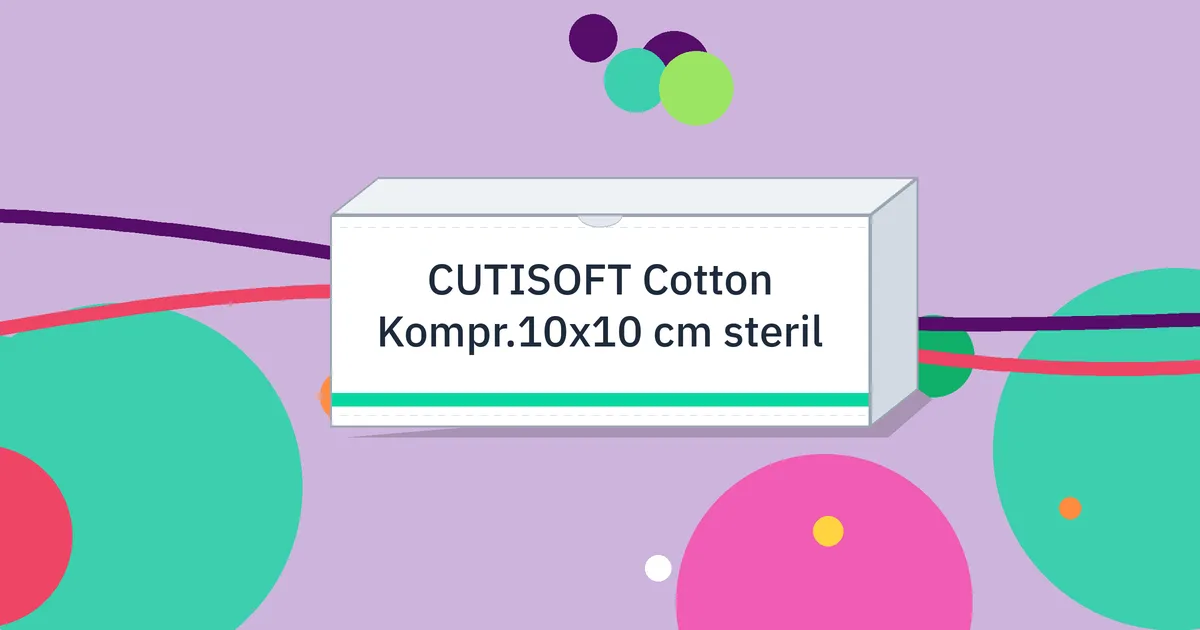 Symbolbild: Packung mit der Aufschrift CUTISOFT Cotton Kompr.10x10 cm steril (PZN 12655924) – Verfügbarkeit und Bezug in Apotheken in Frankfurt am Main