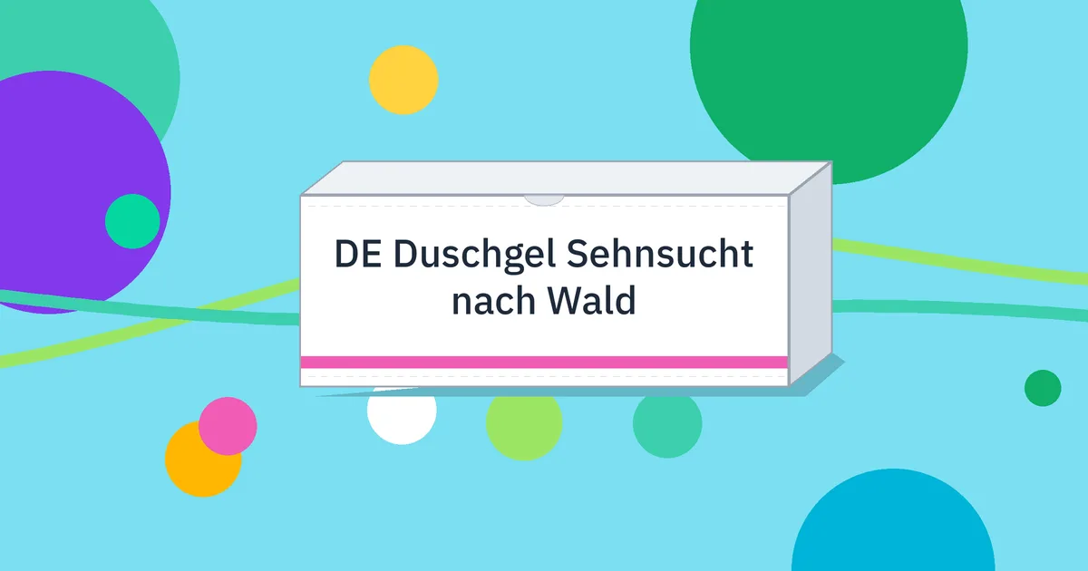 Symbolbild: Packung mit der Aufschrift DE Duschgel Sehnsucht nach Wald (PZN 20210751) – Verfügbarkeit und Bezug in Apotheken in Frankfurt am Main
