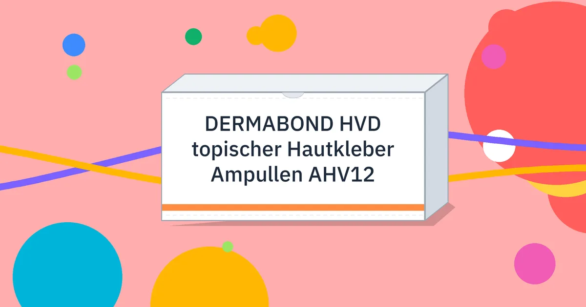 Symbolbild: Packung mit der Aufschrift DERMABOND HVD topischer Hautkleber Ampullen AHV12 (PZN 20173317) – Verfügbarkeit und Bezug in Apotheken in Frankfurt am Main
