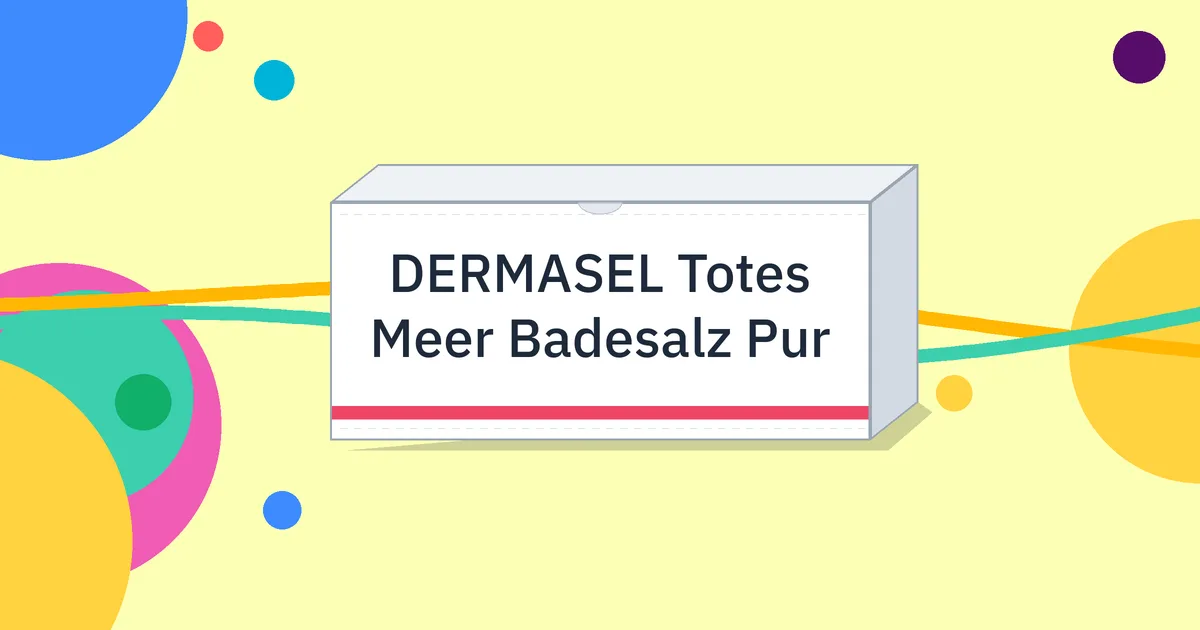 Symbolbild: Packung mit der Aufschrift DERMASEL Totes Meer Badesalz Pur (PZN 07588025) – Verfügbarkeit und Bezug in Apotheken in Frankfurt am Main