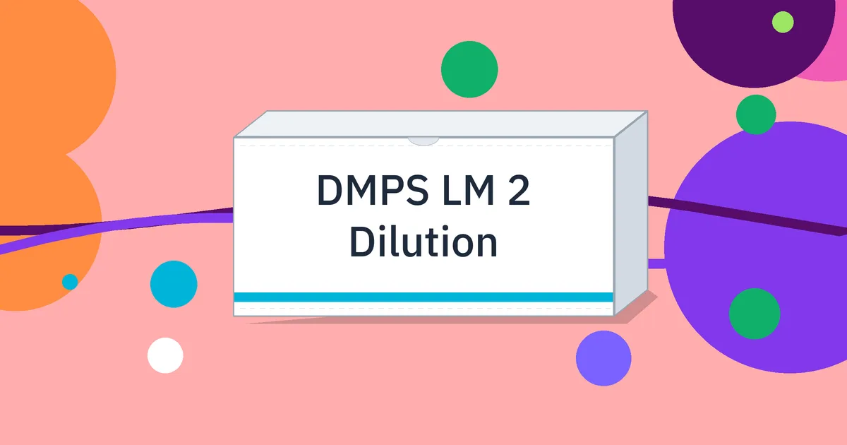 Symbolbild: Packung mit der Aufschrift DMPS LM 2 Dilution (PZN 13465953) – Verfügbarkeit und Bezug in Apotheken in Frankfurt am Main