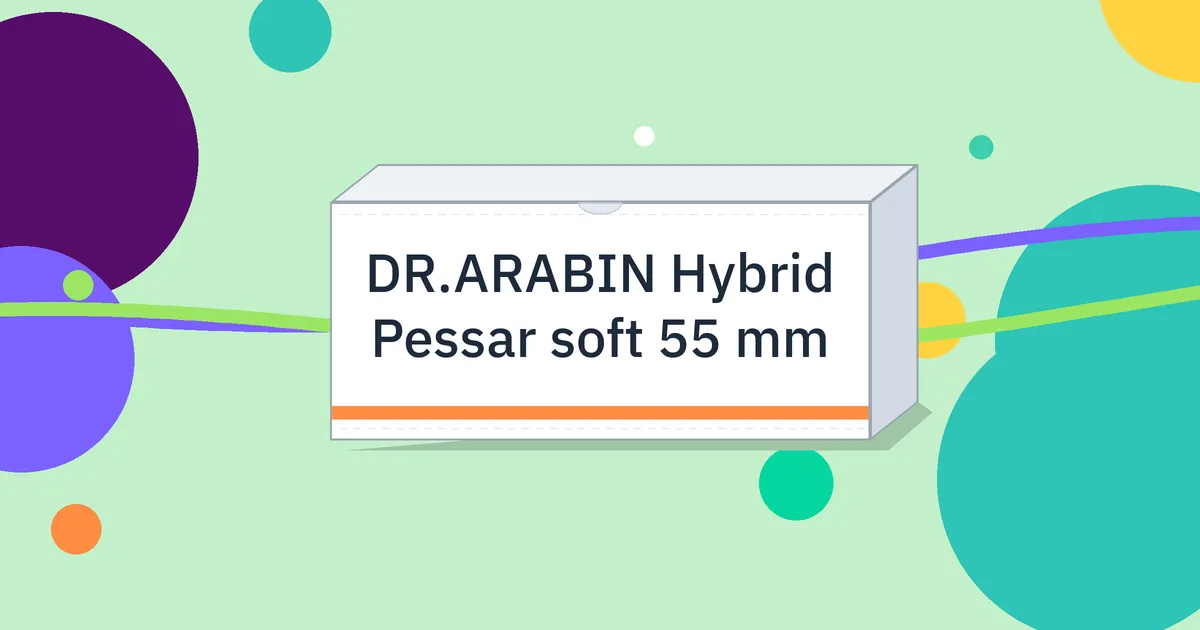 Symbolbild: Packung mit der Aufschrift DR.ARABIN Hybrid Pessar soft 55 mm (PZN 19780905) – Verfügbarkeit und Bezug in Apotheken in Frankfurt am Main