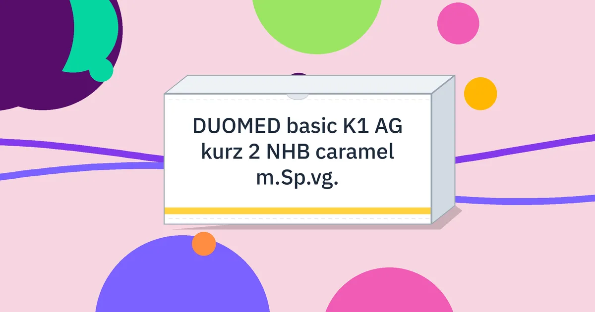 Symbolbild: Packung mit der Aufschrift DUOMED basic K1 AG kurz 2 NHB caramel m.Sp.vg. (PZN 20904643) – Verfügbarkeit und Bezug in Apotheken in Frankfurt am Main