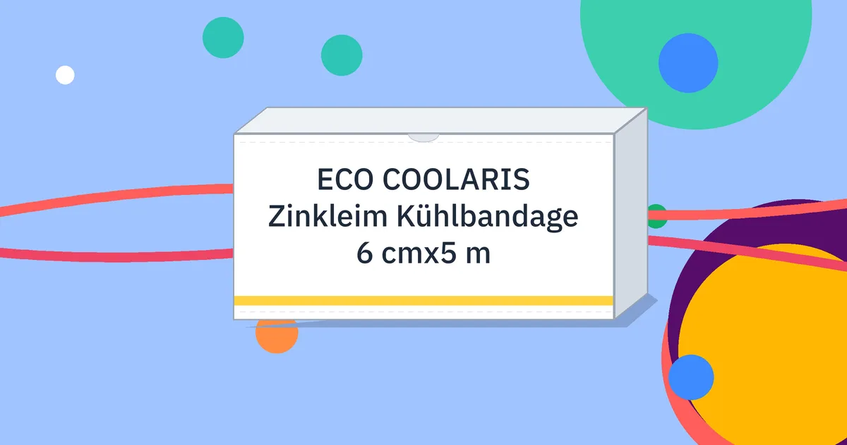 Symbolbild: Packung mit der Aufschrift ECO COOLARIS Zinkleim Kühlbandage 6 cmx5 m (PZN 10715823) – Verfügbarkeit und Bezug in Apotheken in Frankfurt am Main