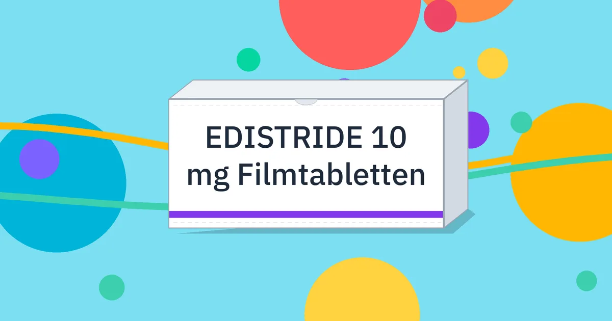 Symbolbild: Packung mit der Aufschrift EDISTRIDE 10 mg Filmtabletten (PZN 20346516) – Verfügbarkeit und Bezug in Apotheken in Frankfurt am Main