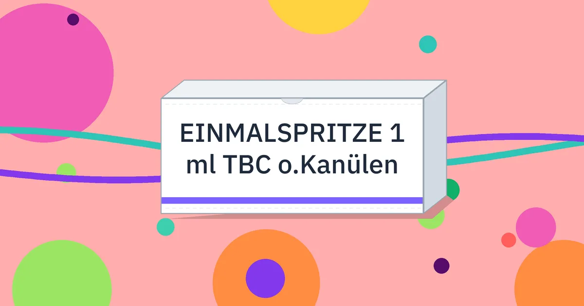 Symbolbild: Packung mit der Aufschrift EINMALSPRITZE 1 ml TBC o.Kanülen (PZN 10835154) – Verfügbarkeit und Bezug in Apotheken in Frankfurt am Main