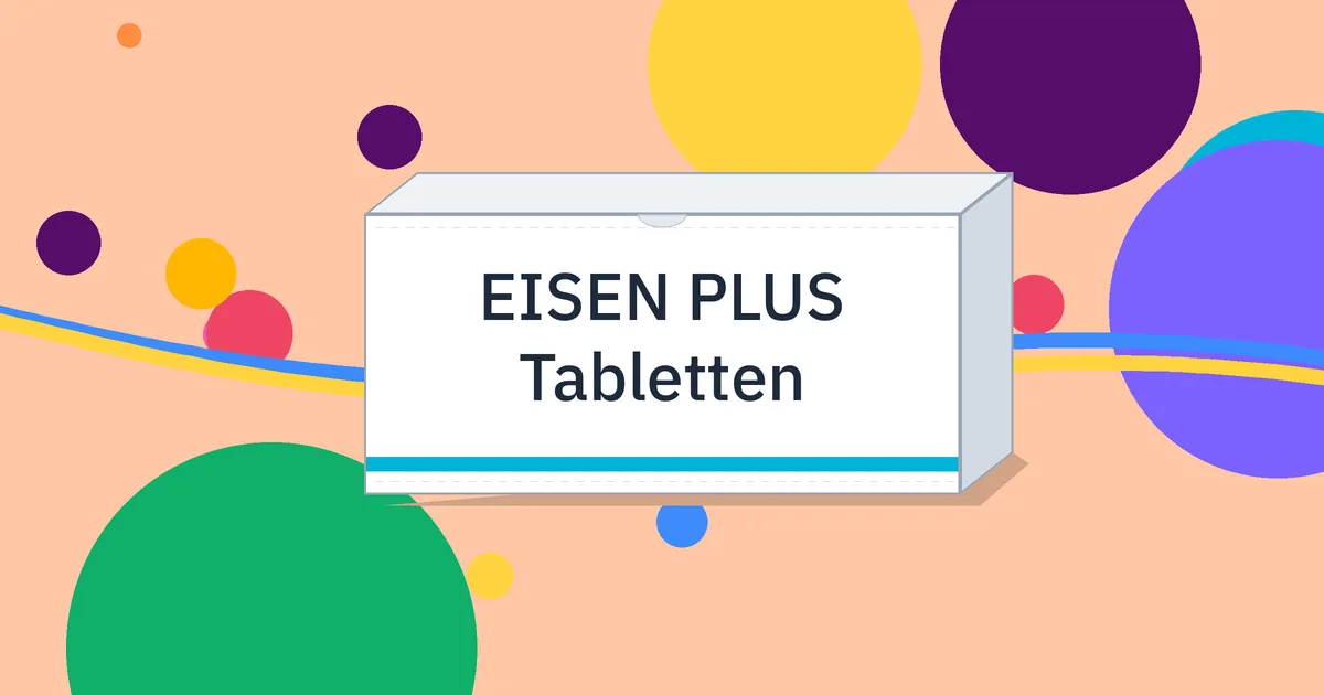 Symbolbild: Packung mit der Aufschrift EISEN PLUS Tabletten (PZN 15660647) – Verfügbarkeit und Bezug in Apotheken in Frankfurt am Main